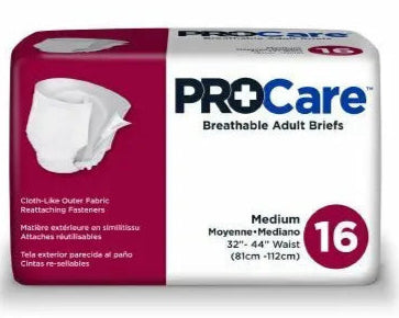 Procare Adult Brief, Tab Closure, Medium 32" - 44" , Heavy Absorbency ...
