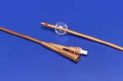 Dover Coude Tip Hydrogel Coated Red Latex Foley Catheter, 2-way, 16 Fr ...